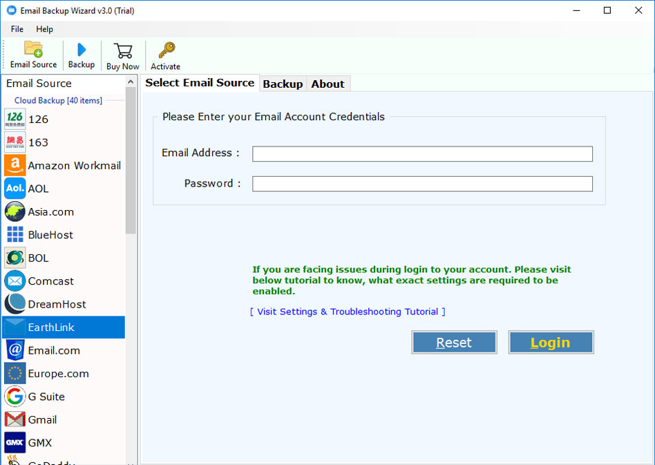 EarthLink Backup – Online Export EarthLink to Outlook, Gmail, Office 365