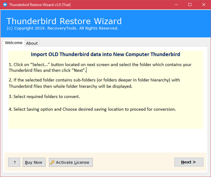 Thunderbird Restore Wizard — Backup & Restore Thunderbird Emails to New ...